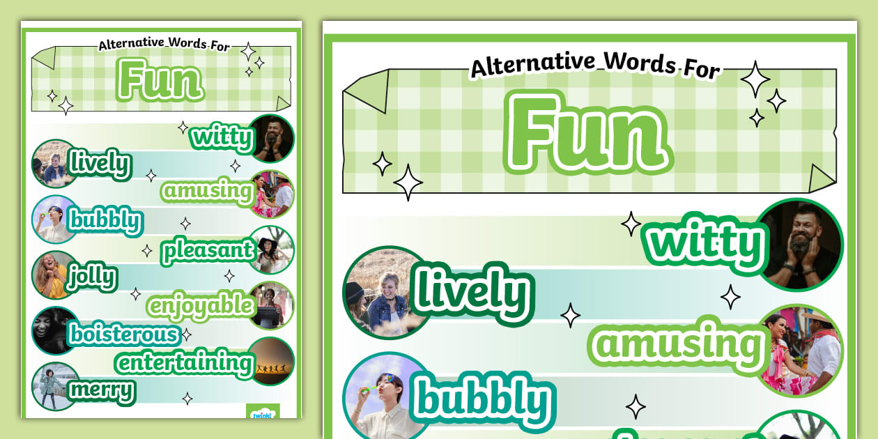 Alternative Words For Fun Display Poster (Large) - Twinkl