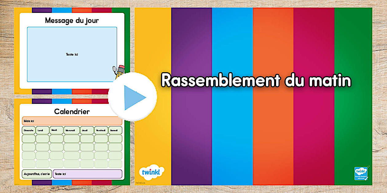 Kindergarten Editable Morning Meeting PowerPoint French