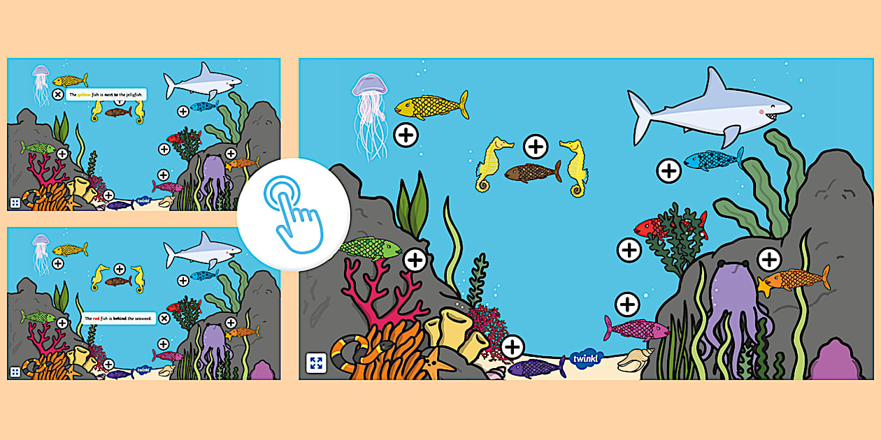 Under the Sea Prepositions Hotspots (teacher made) - Twinkl