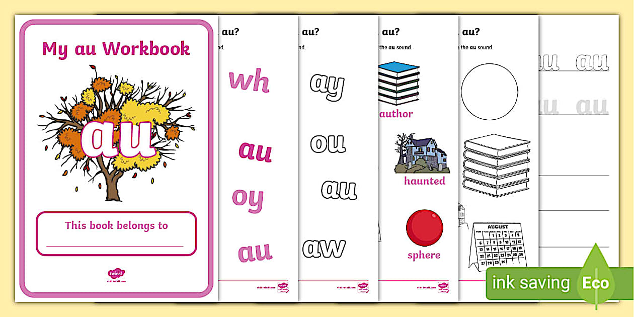 Phase 5 au Grapheme Workbook - Twinkl