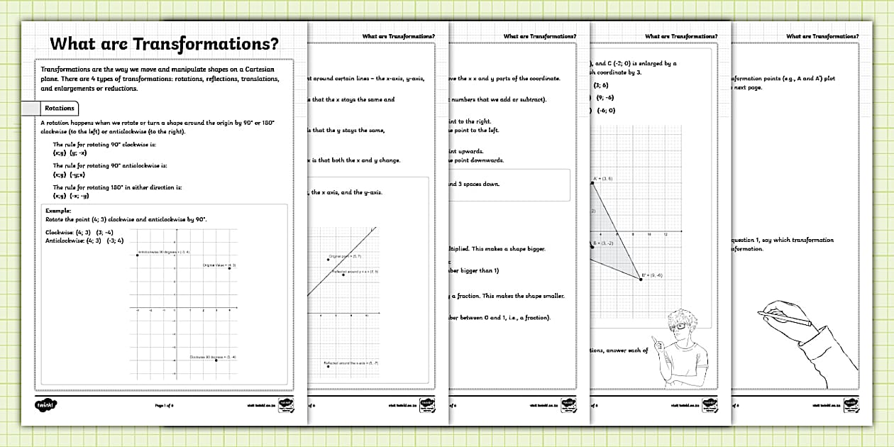 What are Transformations - Notes and Activity Sheet - Twinkl