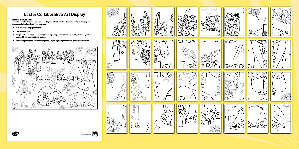 Easter Collaborative Colouring (Teacher-Made) - Twinkl