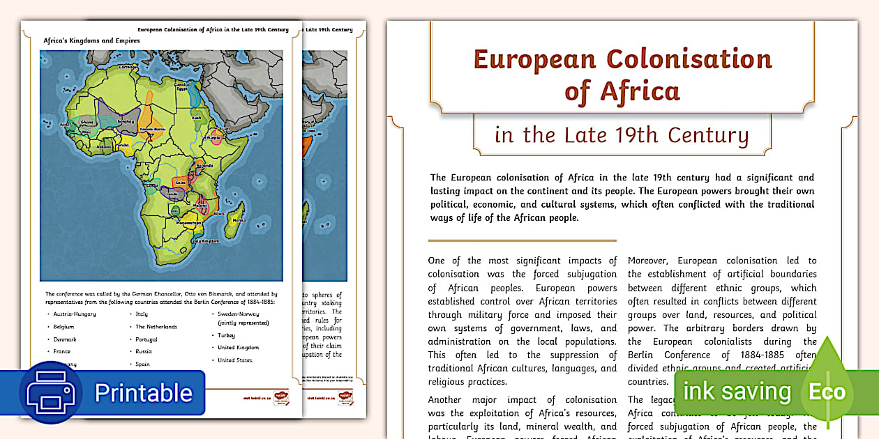 The Scramble For Africa PDF - Twinkl South Africa - Twinkl
