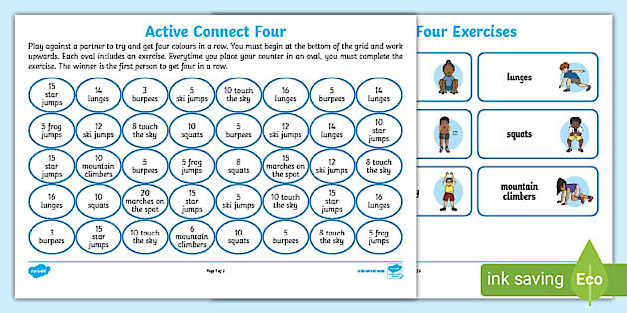 KS1 Active Connect Four Game - Twinkl - PE (teacher made)