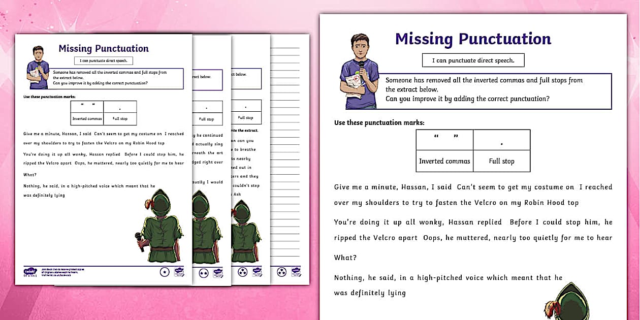 Speech Marks - Worksheet (teacher made) - Twinkl