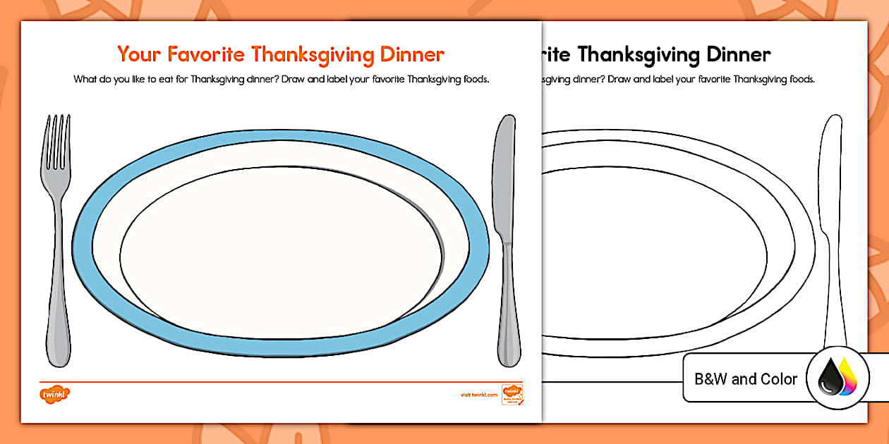 Thanksgiving Meal Drawing Worksheet | Resource | Twinkl USA