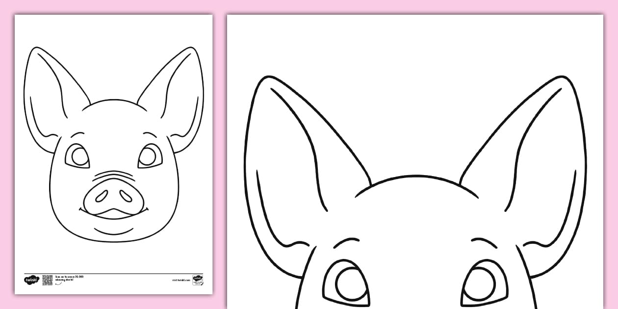 Pig Face Colouring Sheet | Colouring Sheets - Twinkl