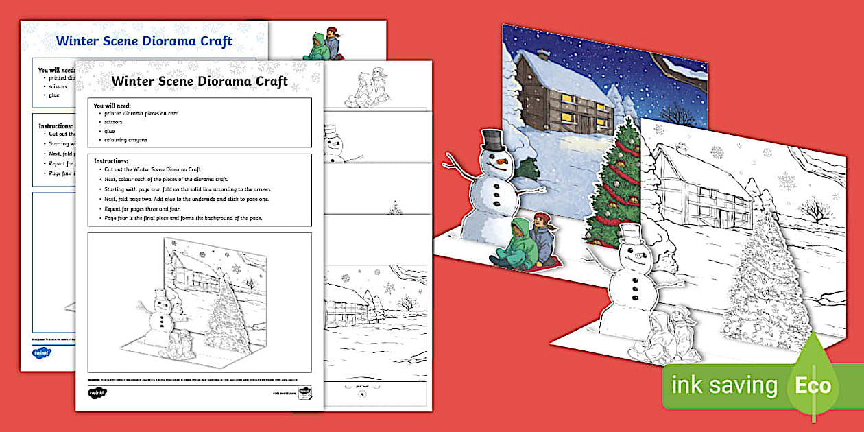 Winter Scene Diorama Craft (Teacher-Made) - Twinkl