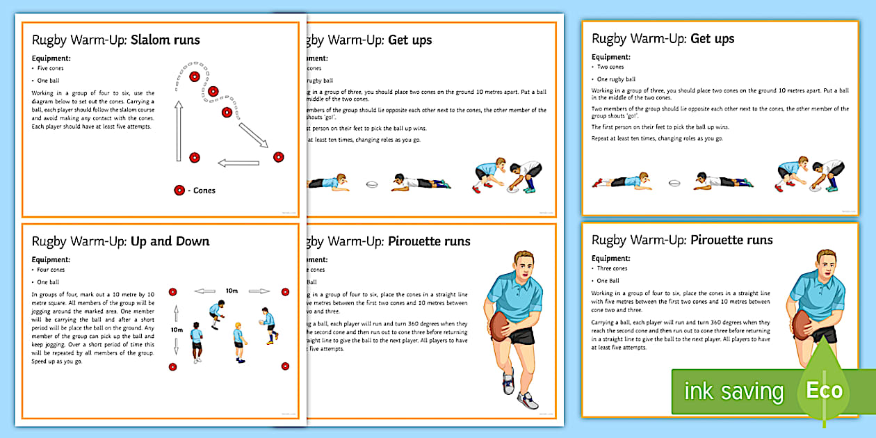 Rugby: General Warm-Up Cards - Twinkl