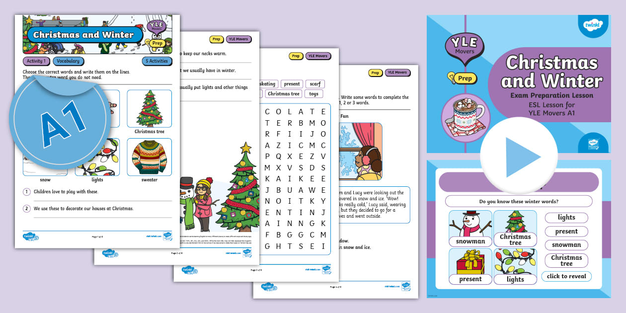 YLE Movers - Prep Lesson (Christmas and Winter) [A1]