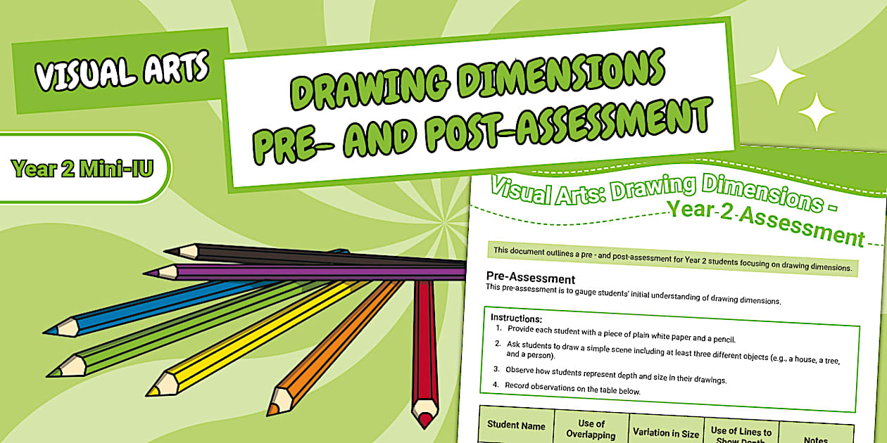 Visual Arts Drawing Dimensions Assessment Sheet - Twinkl