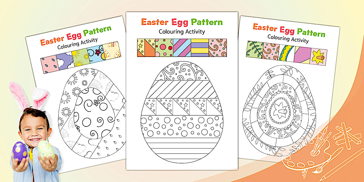 Easter Eggs Colour by Pattern Activity | Twinkl Art Gallery