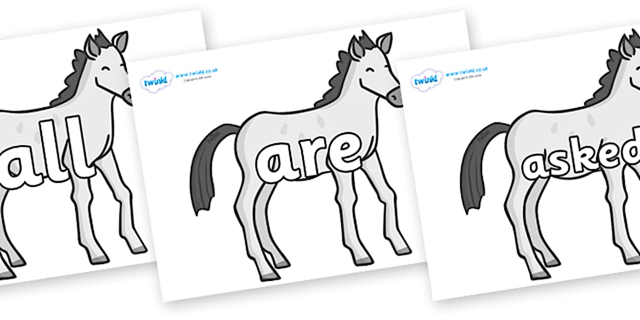 Tricky Words on Ponies (teacher made) - Twinkl