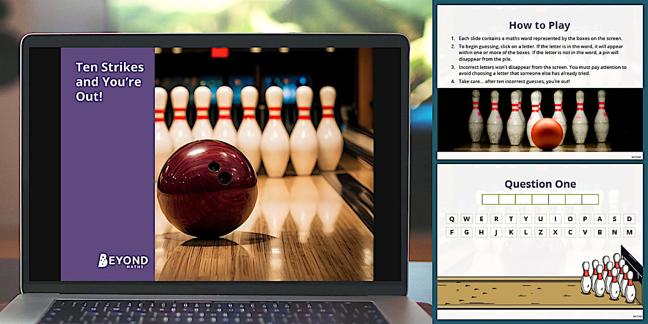 Ten Strikes and You're Out! (Maths Terms Game 7-8) - Twinkl