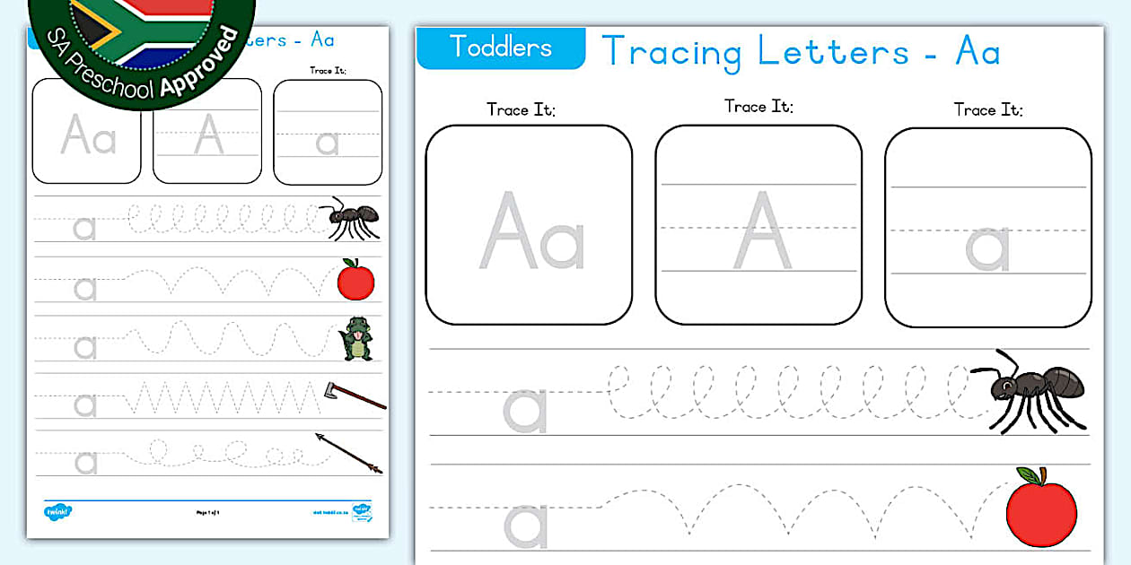 Preschool Alphabet Tracing Activity Sheet - Aa - Twinkl