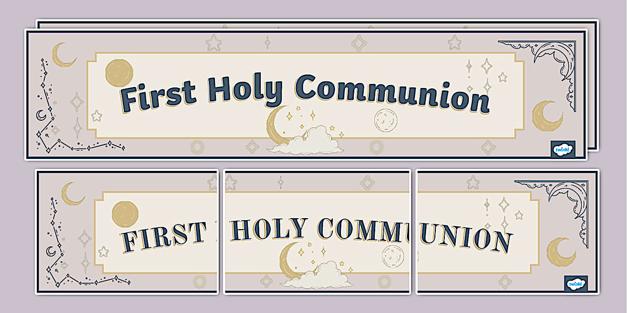 Celestial-Themed First Holy Communion Display Banner
