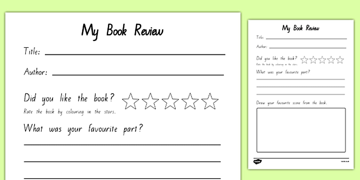 Editable Book Review Writing Frame New Zealand - Twinkl