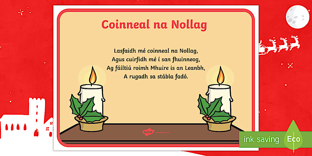 Coinneal na Nollag, Dán Display Poster - Twinkl