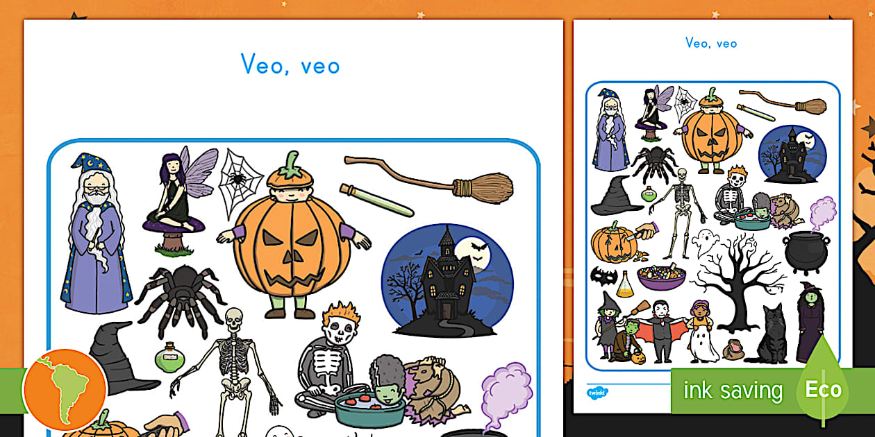 Juego de veo, veo: Halloween (teacher made) - Twinkl