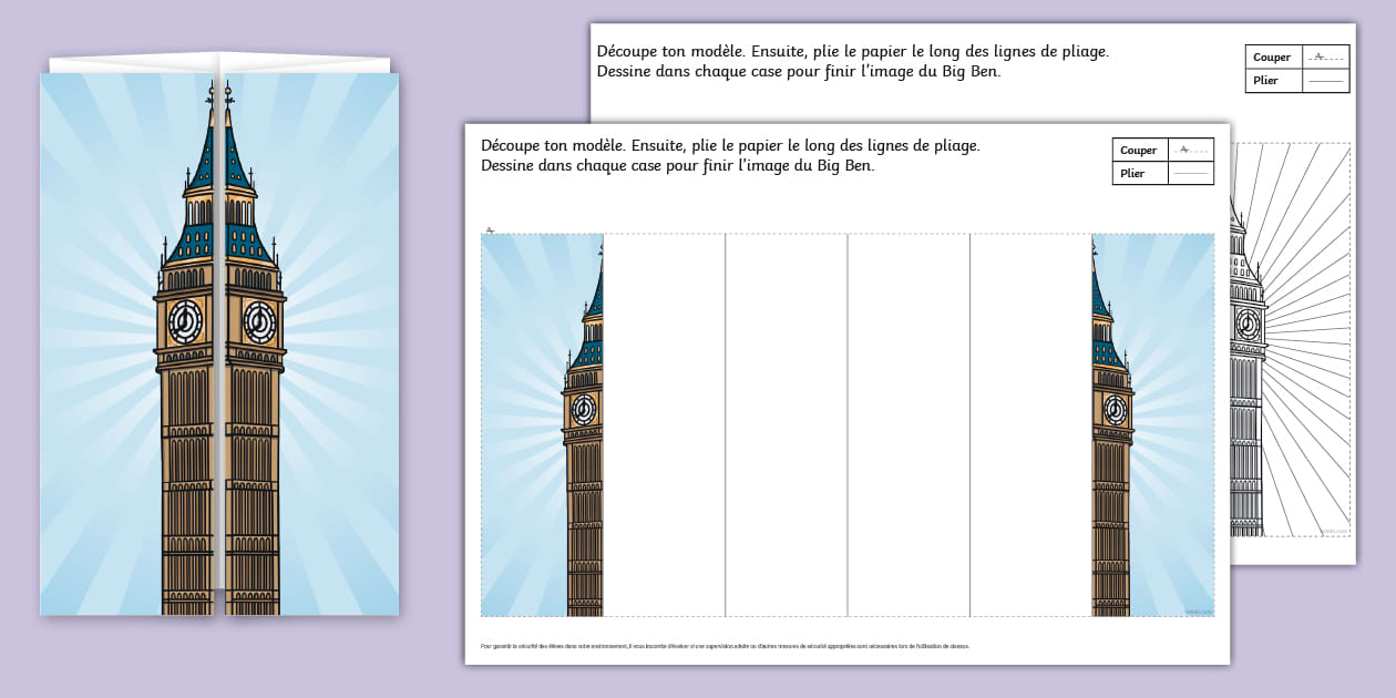 Modèle de pliage artistique : Big Ben (teacher made)