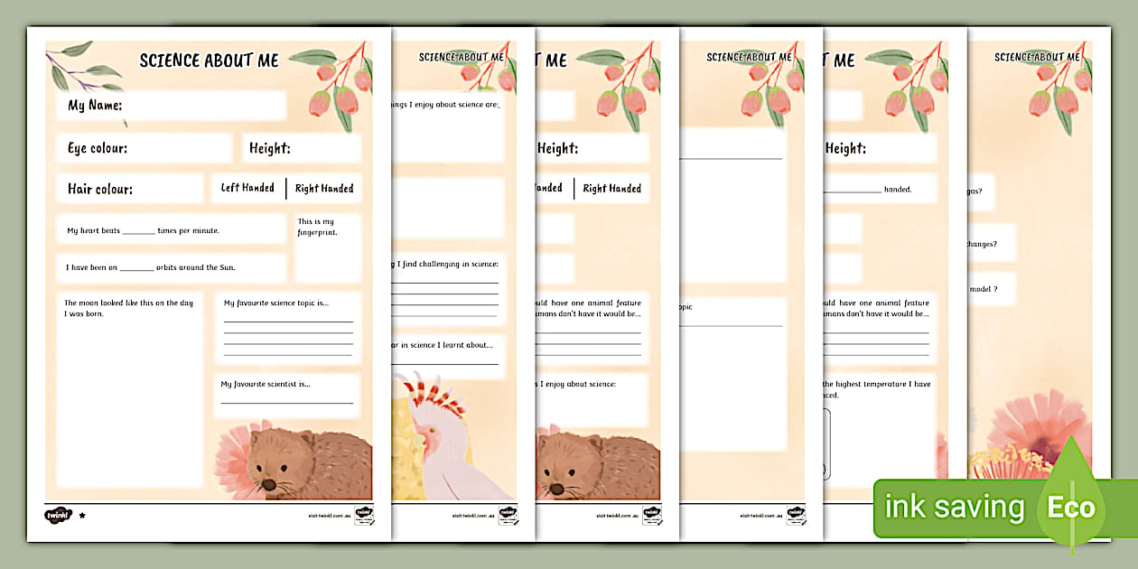 Science All About Me Worksheets (teacher made) - Twinkl