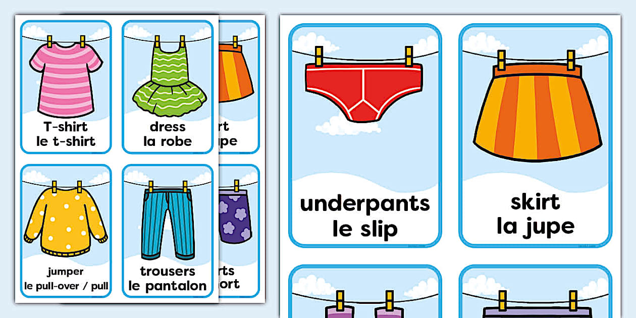 Let's Name Our Clothes! Bilingual French/English Flashcards