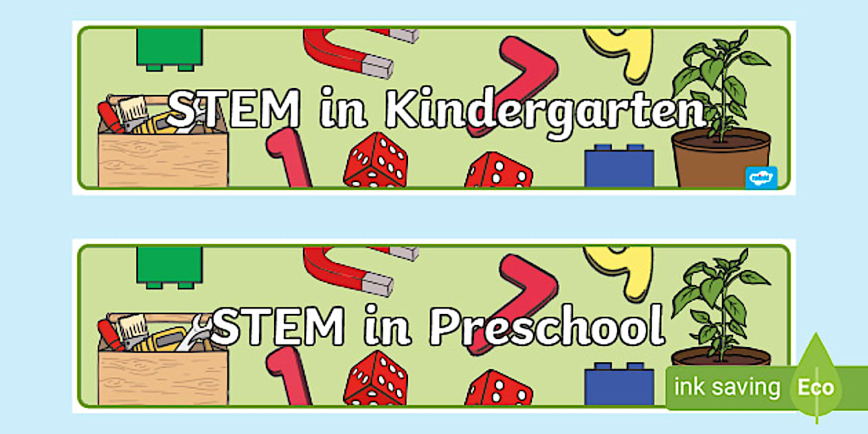 STEM In Kindergarten Display Banner (teacher made) - Twinkl
