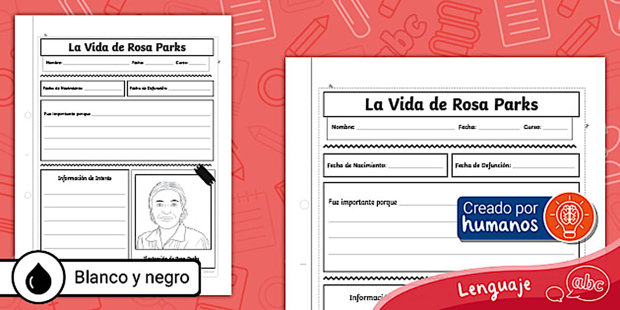 Resumen | Rosa Parks | escritura | Personaje | Lenguaje | 6º