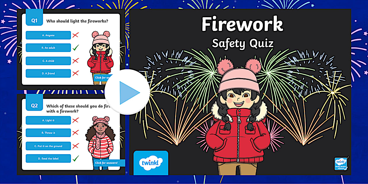 Firework Safety Quiz PowerPoint (teacher made) - Twinkl