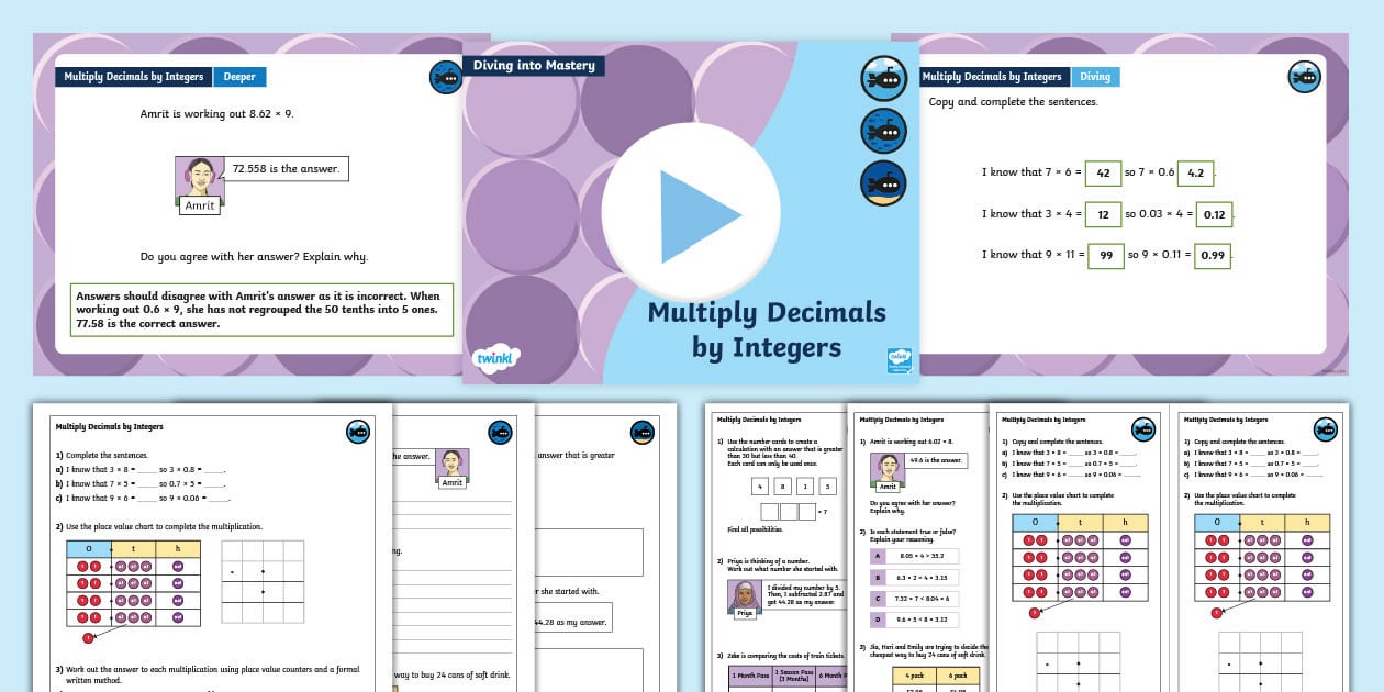 👉 Year 6 Diving into Mastery: Multiply Decimals by Integers Teaching Pack