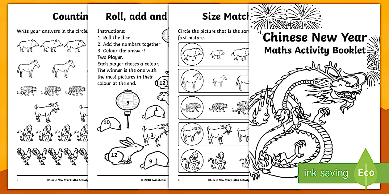 Chinese New Year Themed Maths Activity Book