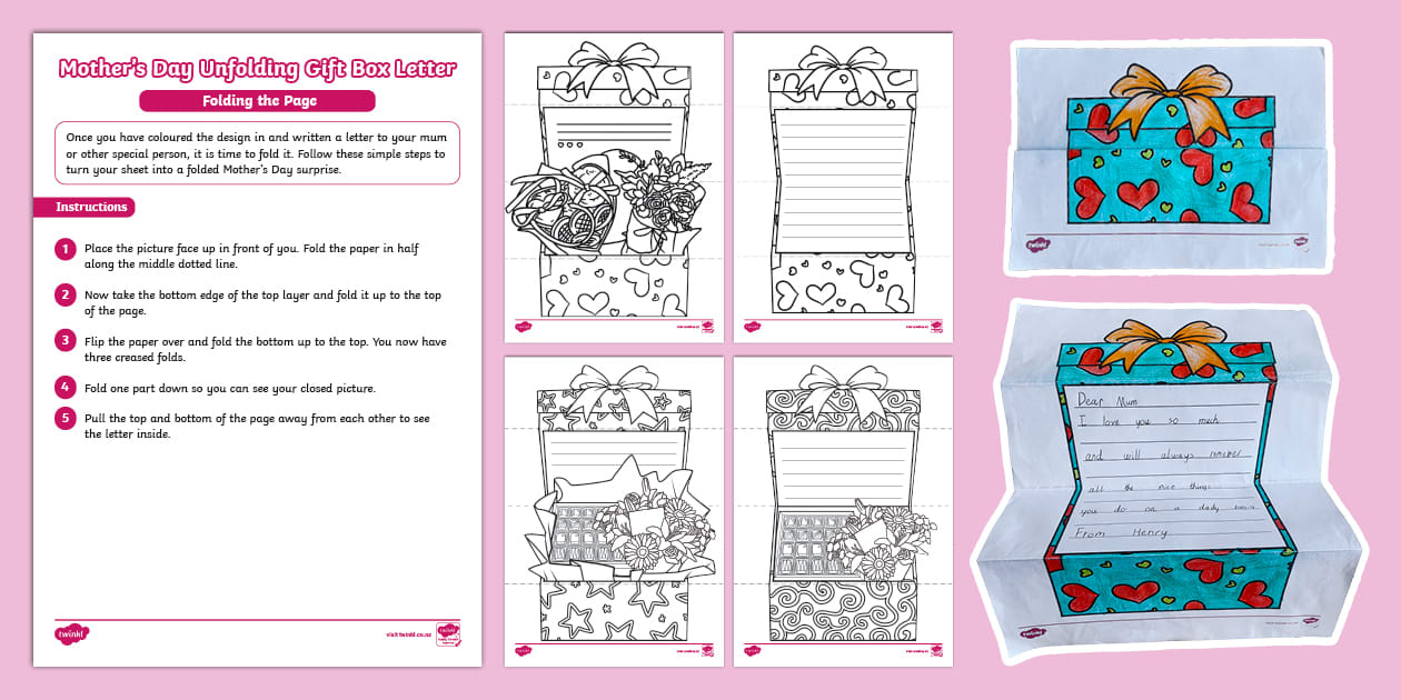 Mother's Day Unfolding Gift Box Letter (teacher made)