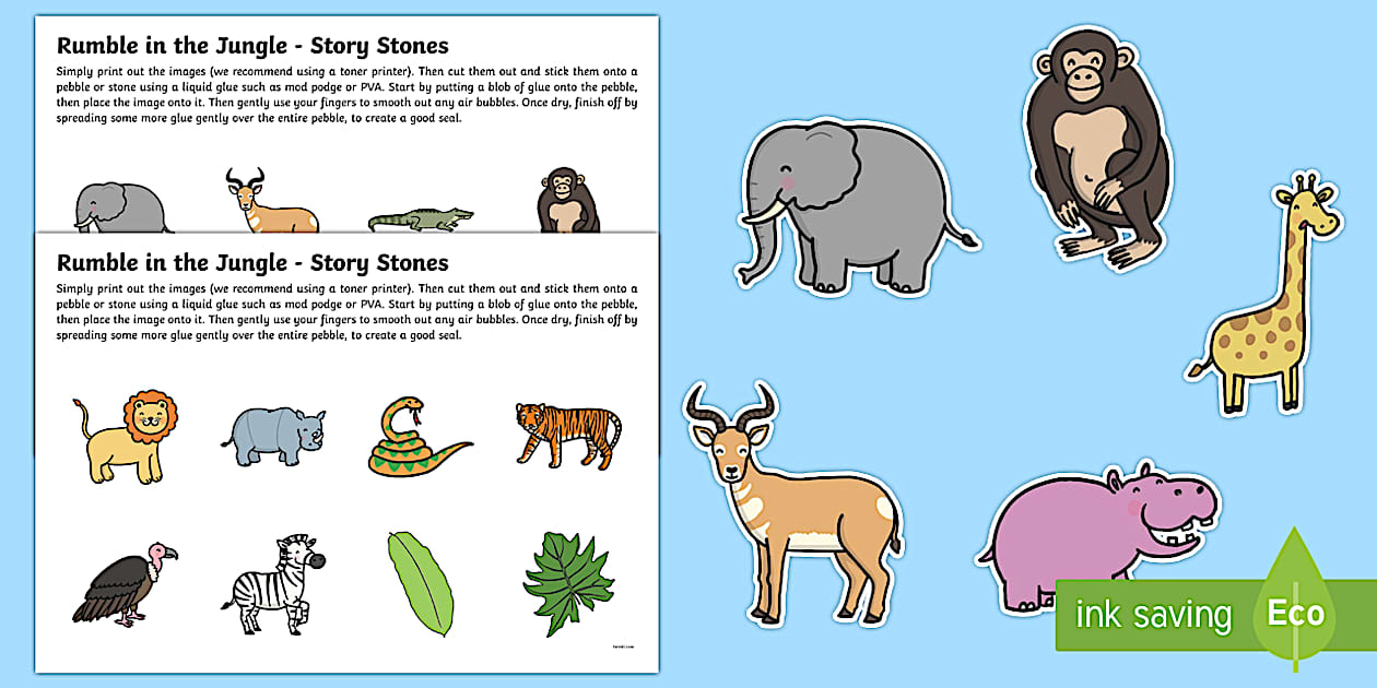 Rumble in the Jungle Story Stone Image Cut Outs - Twinkl