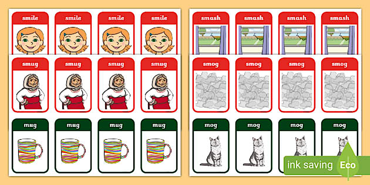/sm/ vs /m/ Minimal Pairs Snap Cards (teacher made) - Twinkl