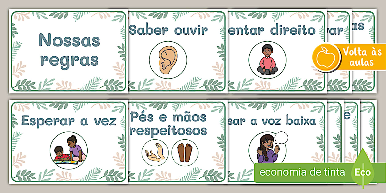 Pôsteres - Nossas regras - Volta às aulas (teacher made)