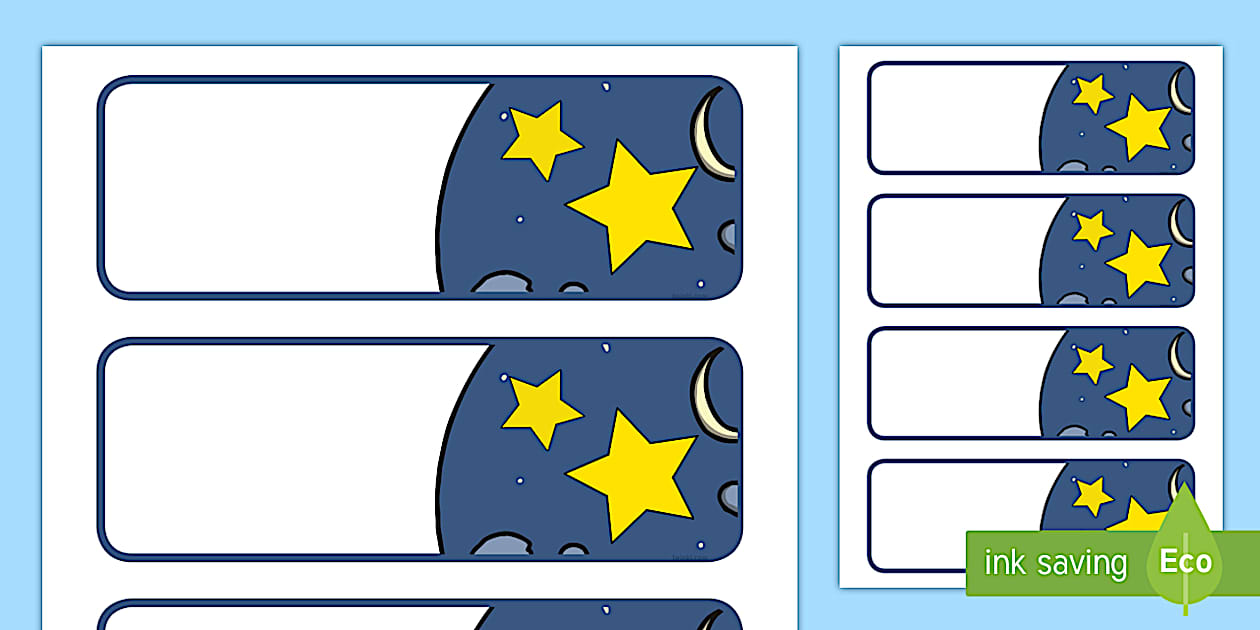 Editable Starry Night Drawer Name Labels (teacher made)