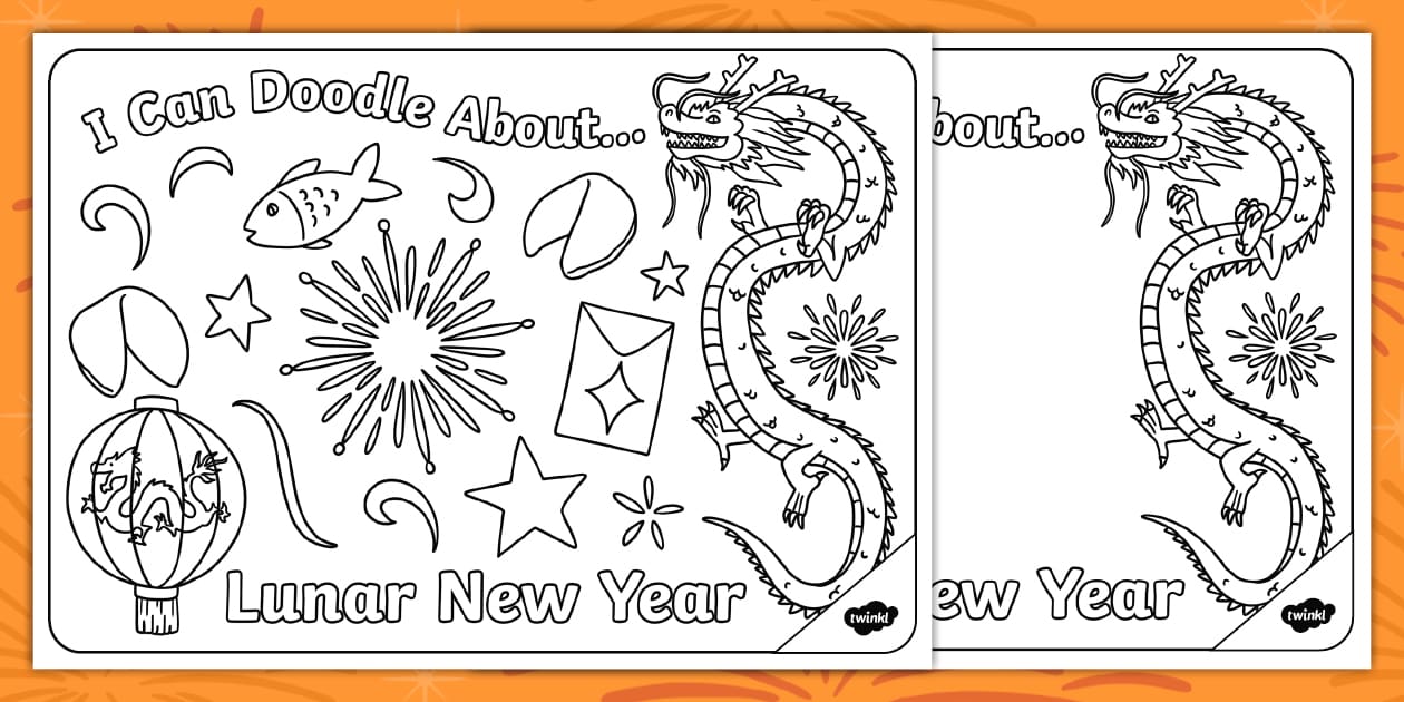 I Can Doodle About Lunar New Year Colouring Pages - Twinkl