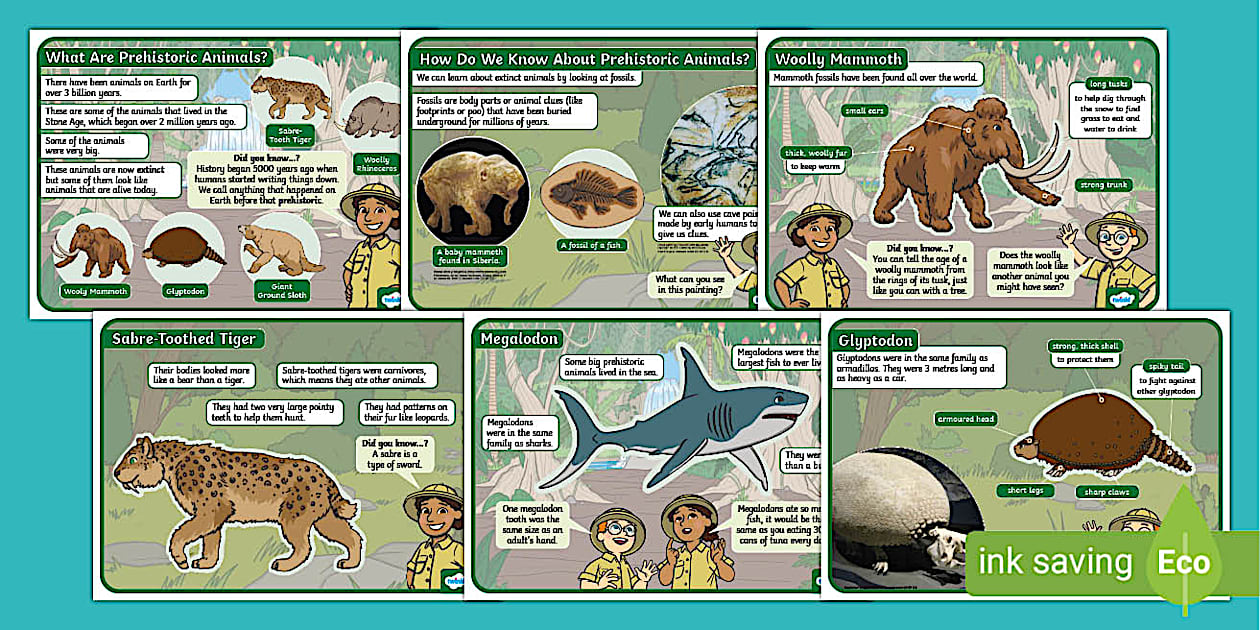 EYFS All About Prehistoric Animals Fact Files - Twinkl