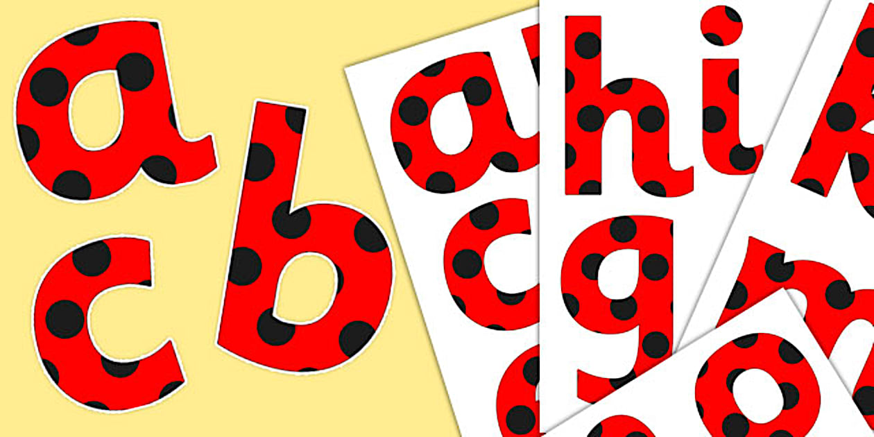 Precursive Paper Saving Red with Black Spots Display Alphabet Numbers and