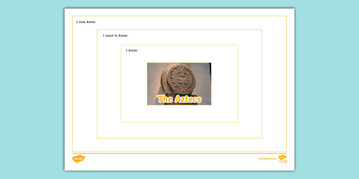 The Aztecs Topic Overview Writing Frame (teacher made)