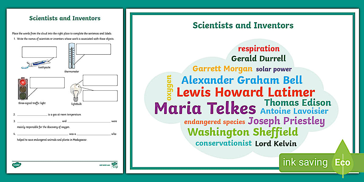 Y4 Scientists and Inventors Science Key Vocabulary Cloud and Retrieval