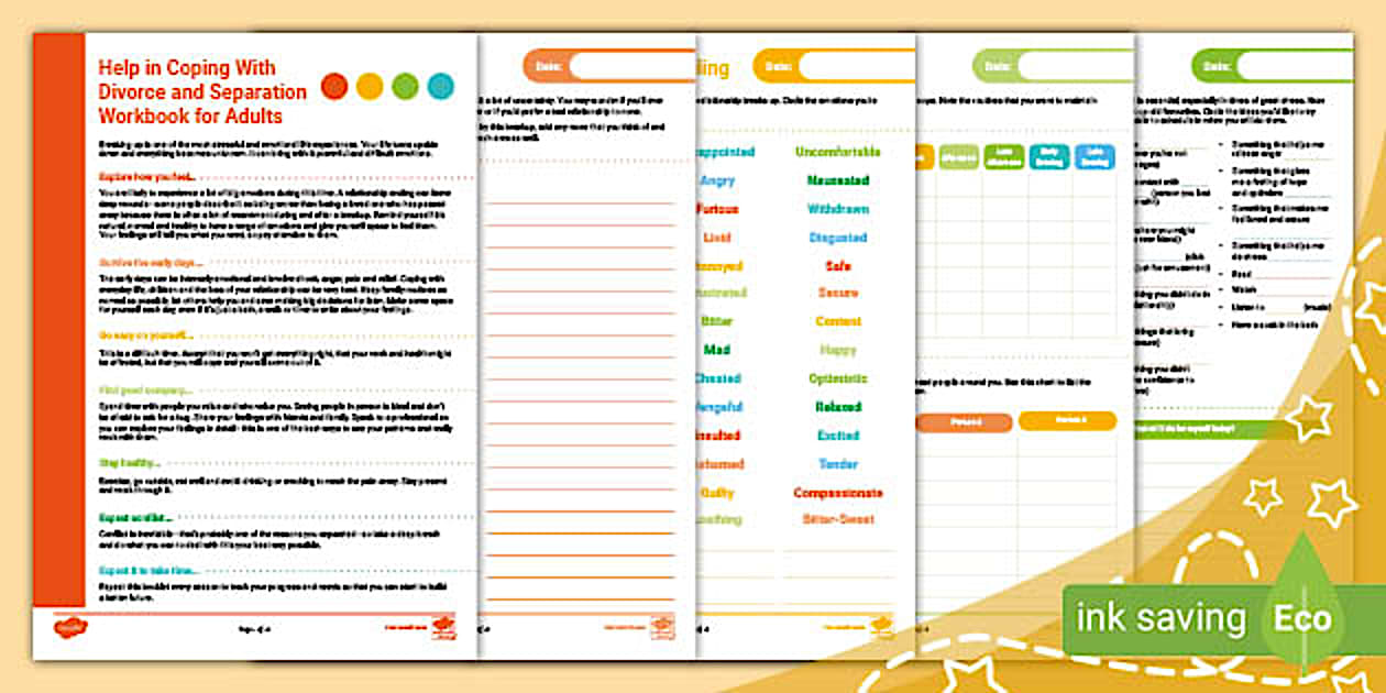 How to Cope With Divorce & Separation Workbook for Adults