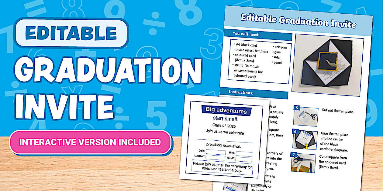 Editable Graduation Invite