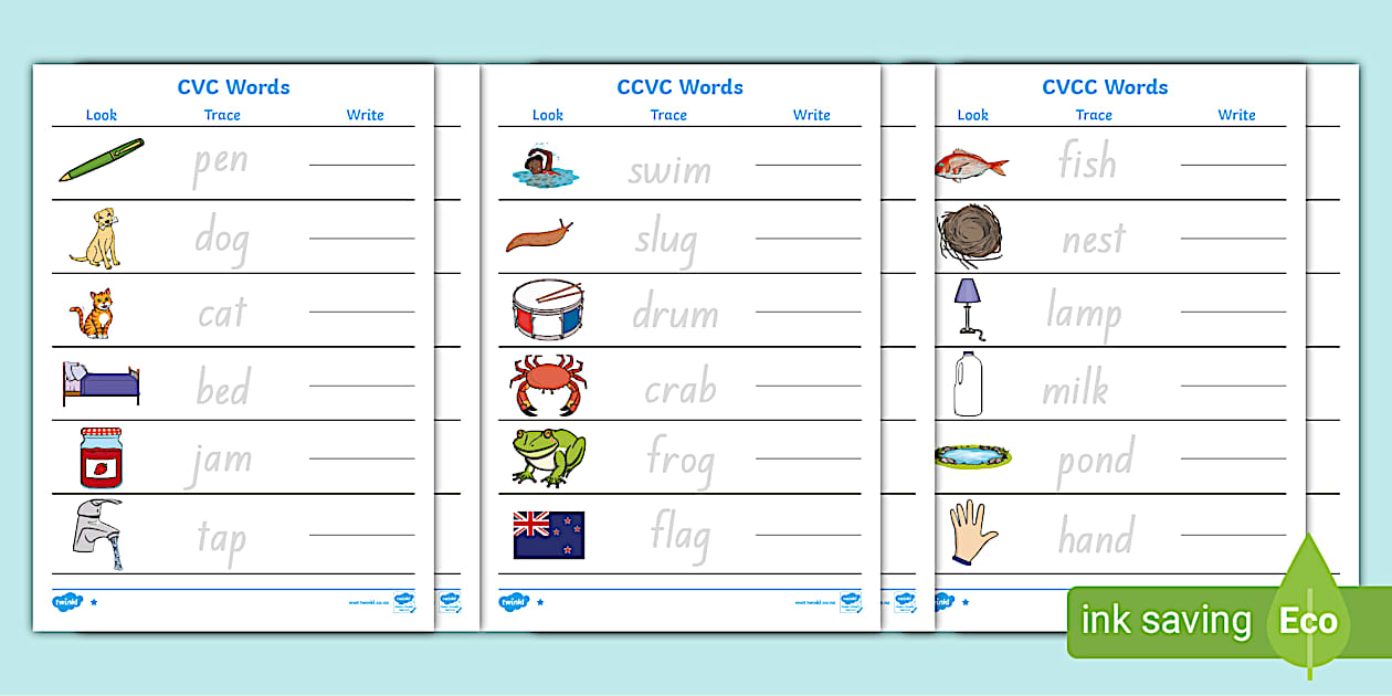 New Zealand CVC, CCVC and CVCC Worksheet - Twinkl