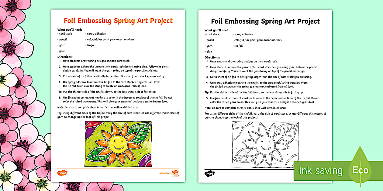 Foil Embossing Art | Spring Resource | Twinkl USA - Twinkl