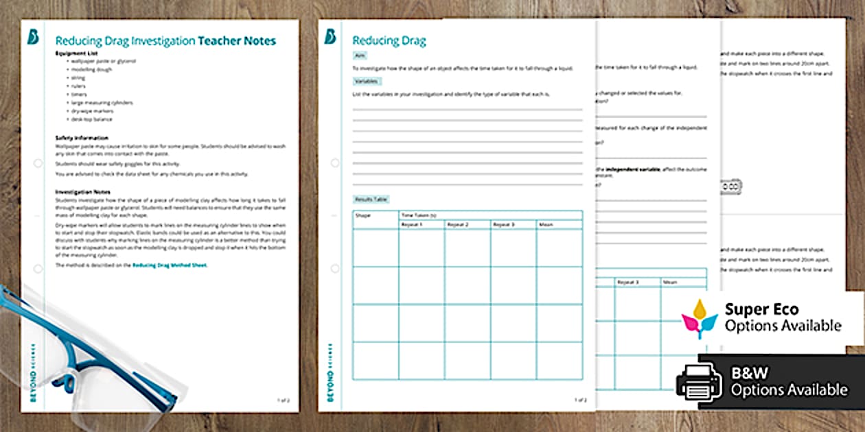 Reducing Drag Practical Investigation | Beyond - Twinkl