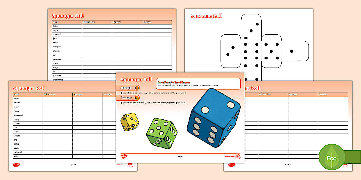 Synonym Roll Game - Vocabulary Dice Game | Twinkl - Twinkl