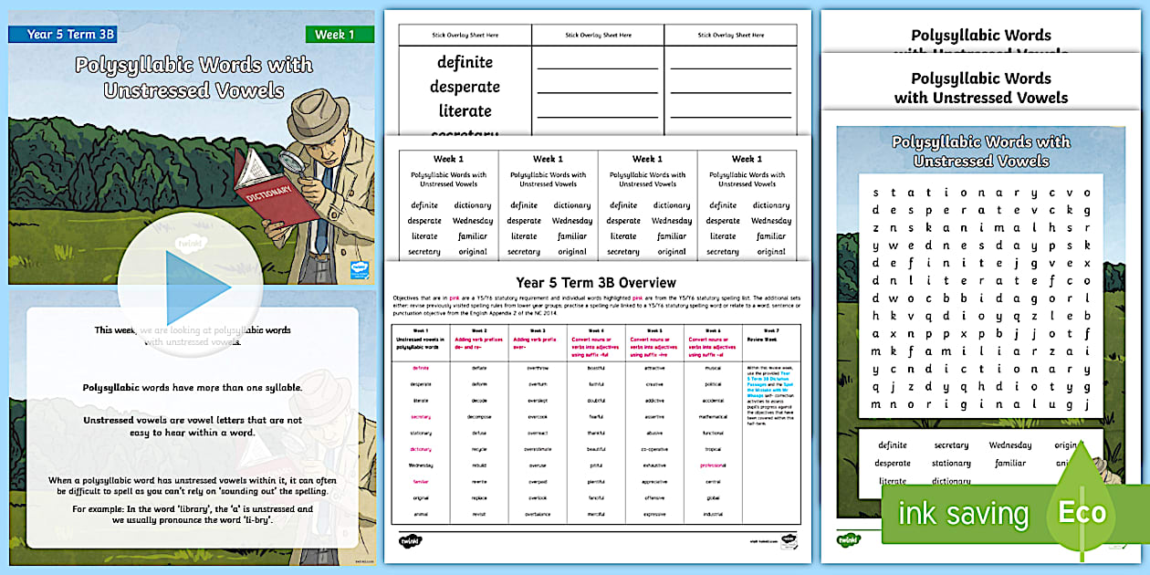 Year 5 Term 3B Week 1 Spelling Pack (teacher made) - Twinkl