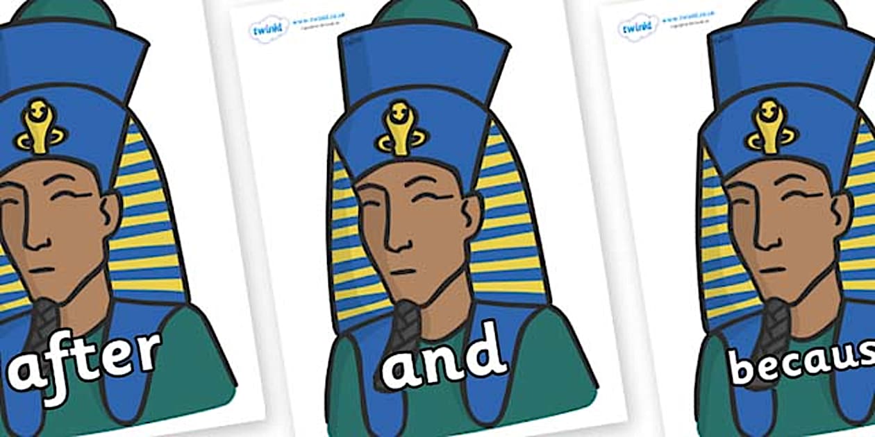 Connectives on Pharaohs (teacher made) - Twinkl