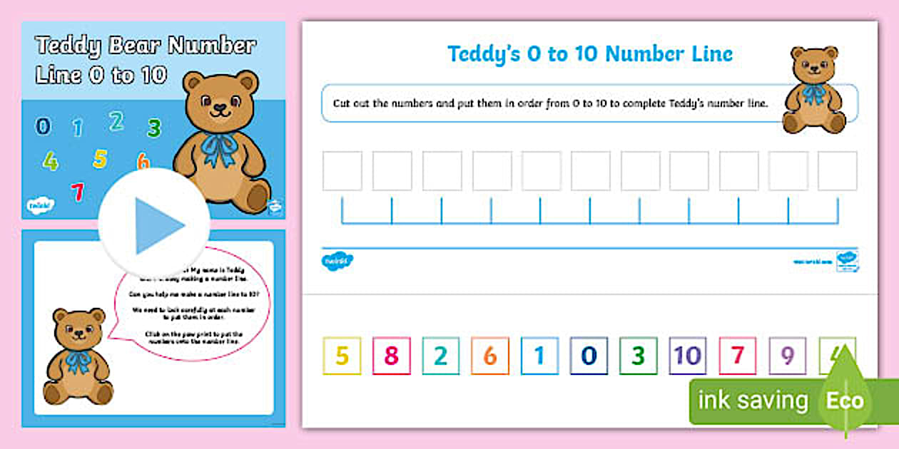 👉 Teddy Bear Number Line 0 to 10 Resource Pack - Twinkl